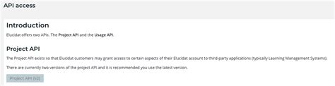 Overview The Project API Elucidat