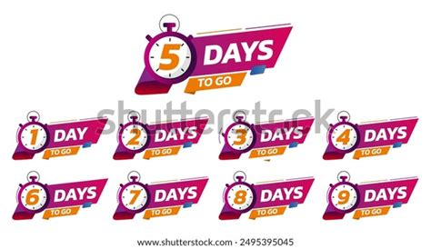 Days Go Countdown Banner Template Design Stock Vector Royalty Free 2495395045 Shutterstock