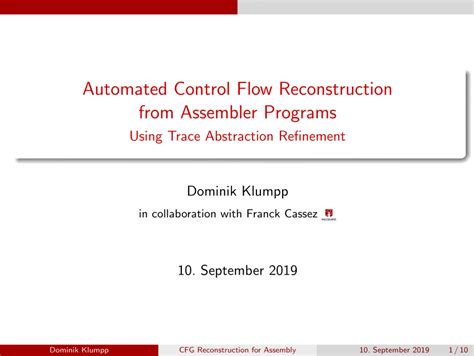 pdf automated control flow reconstruction from assembler programs