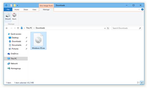 mounting iso files in windows 10
