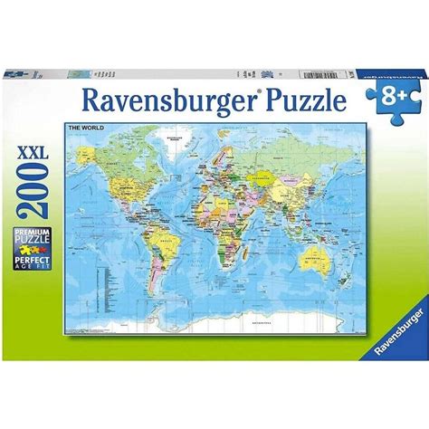 Ravensburger Map Of The World Jigsaw Puzzle 200 Pieces Xxl Big W