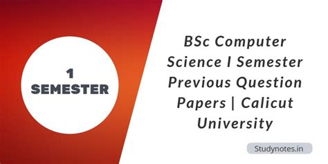 Bsc Computer Science I Sem Previous Question Paper Calicut Univversity