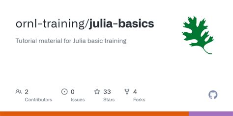GitHub Ornl Training Julia Basics Tutorial Material For Julia Basic Training