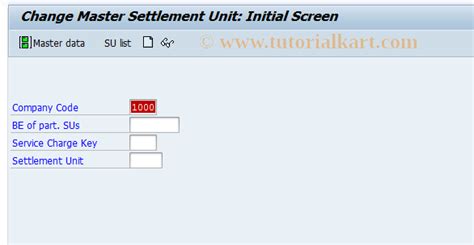 FO U SAP Tcode Change Master Settlement Unit