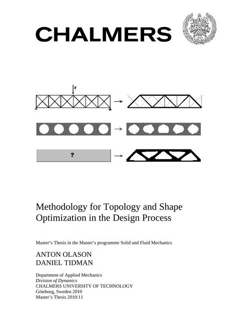 Pdf Methodology For Topology And Shape Optimization In The Design Publicationslibchalmers