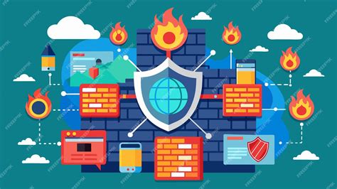 Premium Vector Network Security Firewall Vector Graphics Illustration