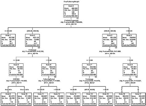 The Regression Tree Diagram Of The Chaid Algorithm In The Ffw