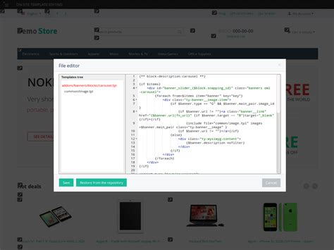 Template Editor — Cs Cart 43x Documentation