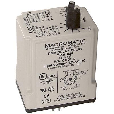 Macromatic TR Relay A VAC VDC Upto Hrs DPDT UL Listed CSA Certified RS
