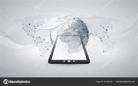 Digital Network Connections Technology Background Cloud Computing Design Concept With Spotted