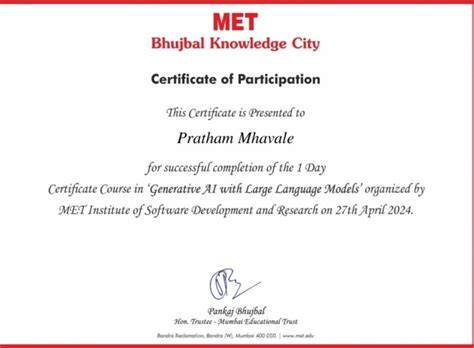 Learned About Ai And Language Models At Met Workshop Pratham Mhavale
