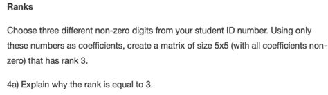 Solved Ranks Choose Three Different Non Zero Digits From Chegg Com