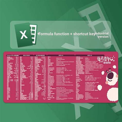 Excel Functional Formula Mouse Pad WPS Office ป มลดขนาดใหญ หนาแสตมป Pad สาวโต ะ Pad