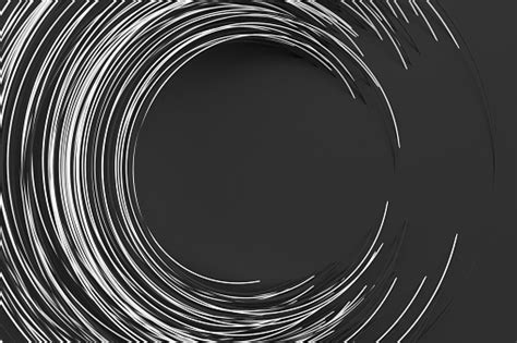 임의의 각도로 회전하고 빈 공간 3d 그림 주위에 프레임을 형성막대의 많은 흰색 원의 디지털 검은 배경 가능성에 대한 스톡 사진 및 기타 이미지 Istock