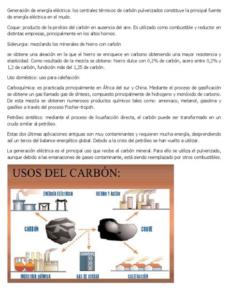 Usos Del Carbón En La Industria Energética Pdf