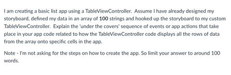 Solved I Am Creating A Basic List App Using A Chegg Com
