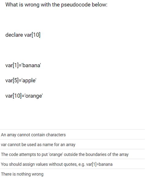 Solved What Is Wrong With The Pseudocode Below Declare