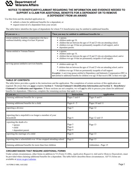 Va Form 21 686c Printable Fillable In Pdf Origin Form Studio
