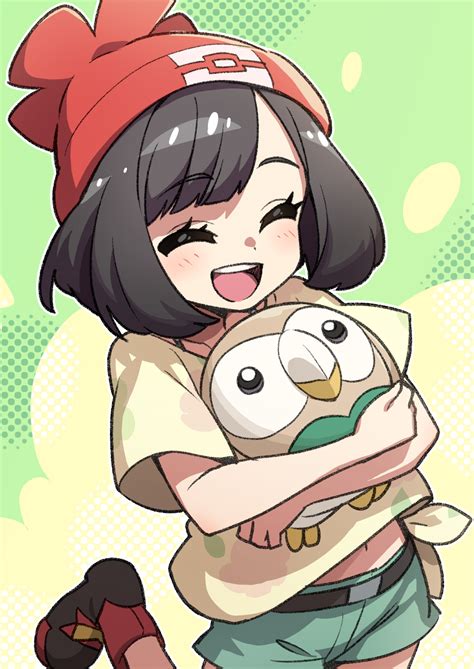 Selene And Rowlet Pokemon And More Drawn By Heebee Danbooru