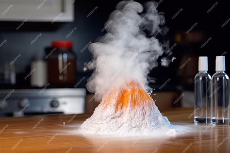 Premium Ai Image Baking Soda Volcano Ready To Erupt With Boiling Hot Lava Created With