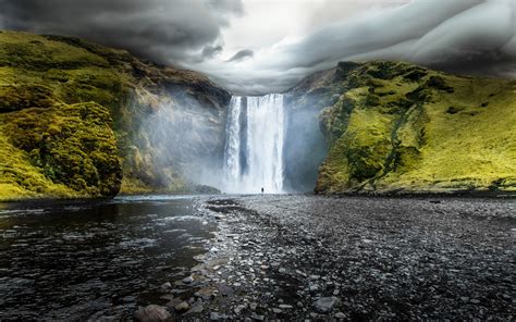 Skogafoss Waterfalls Iceland Wallpapers Hd Wallpapers Id