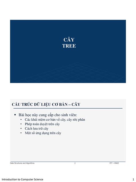 Lecture 05 Tree A B C D E F G H CÂy Tree Data Structures And Algorithms 2 Fit Hnue CẤu