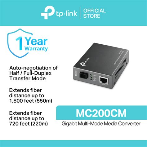 TP Link MC CM Gigabit Multi Mode Media Converter Complies With IEEE Ab And IEEE Z