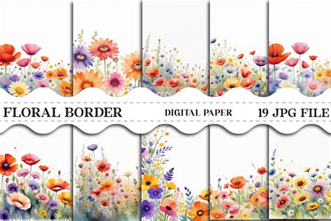 Watercolor Floral Border Backgrounds Graphic By Ak Artwork · Creative