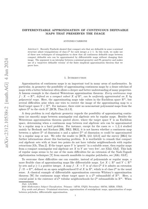 Pdf Differentiable Approximation Of Continuous Definable Maps That Preserves The Image