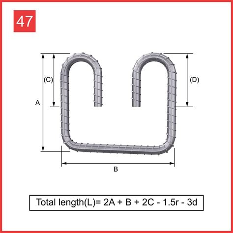 Custom Cut And Bent Rebar Shape Code 47