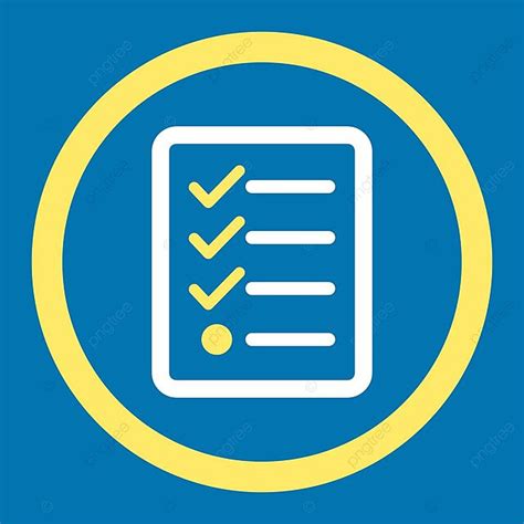 Vector Icon With Rounded Edges Featuring A Yellow And White Flat Checklist Vector Icon Mark