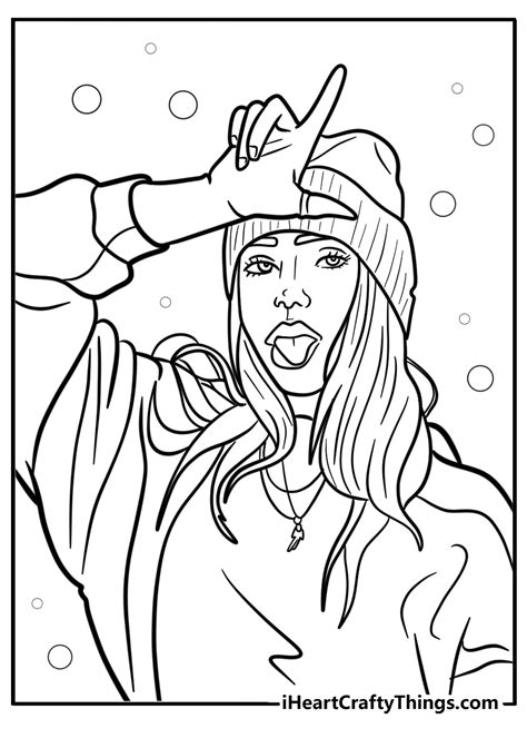26 Free Billie Eilish Coloring Pages Printnable Pdf Sheets