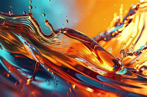 Abstract Flowing Liquid 3d Rendering Premium Ai Generated Image