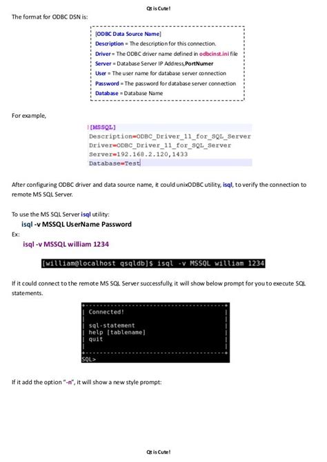 Usage Note Of Qt Odbc Database Access On Linux