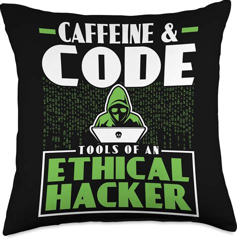 Caffeine And Code Ethical Hacker Tools Hacker Cybersecurity Throw Pillow Home