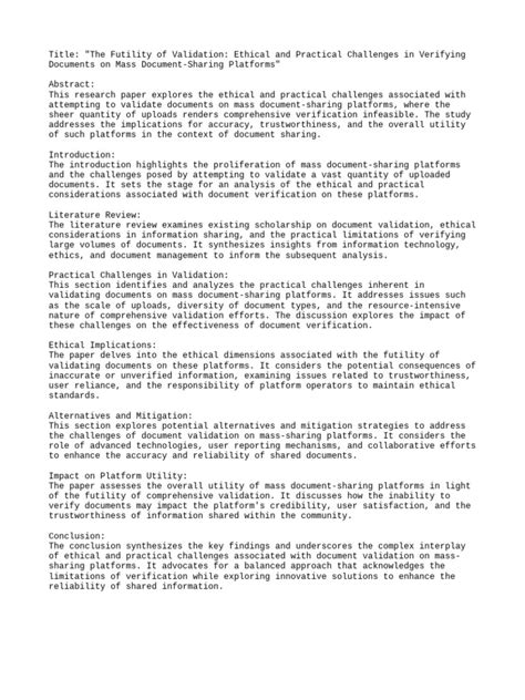 the futility of validation ethical and practical challenges in