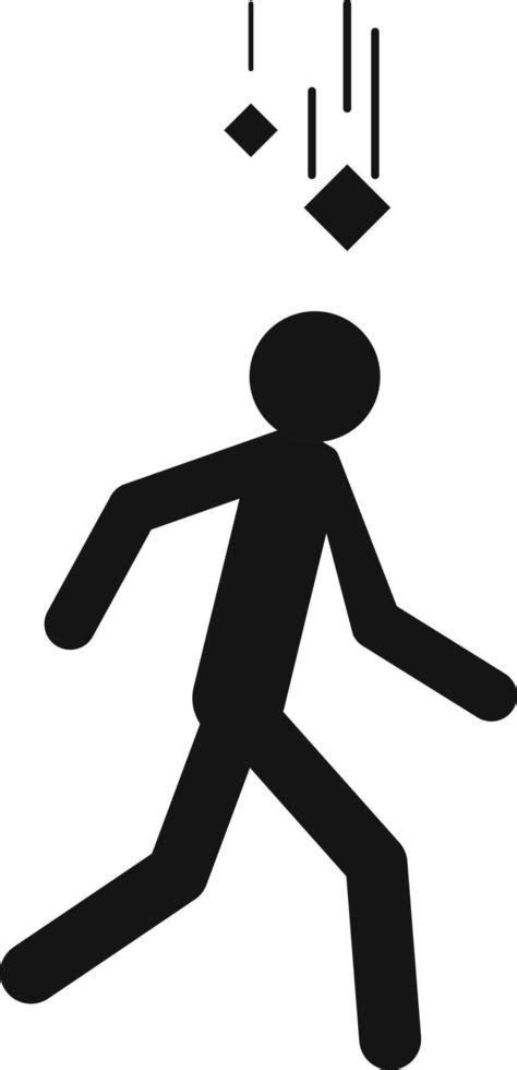 falling objects warning sign symbol vector illustration falling