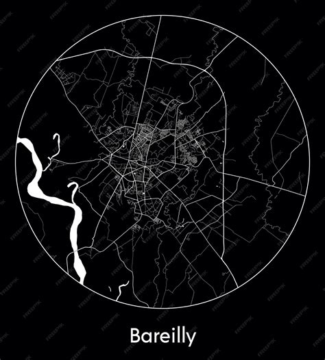 Premium Vector City Map Asia India Bareilly Vector Illustration