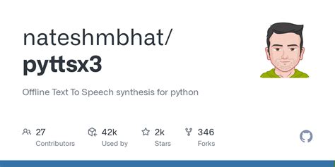 Github Nateshmbhatpyttsx3 Offline Text To Speech Synthesis For Python