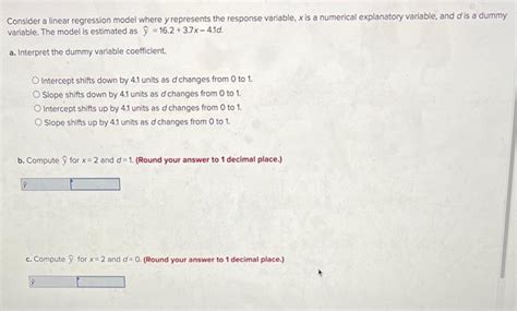 Solved Consider A Linear Regression Model Where Y Represents Chegg