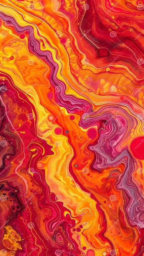 Abstract Fluid Art With Vibrant Colors Swirling Patterns And Organic Shapes Stock Image Image
