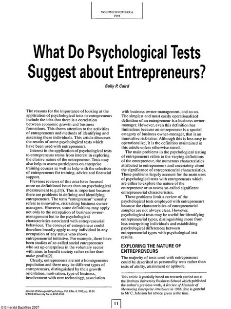 Psy Tests U Gent Pdf Entrepreneurship Validity Statistics
