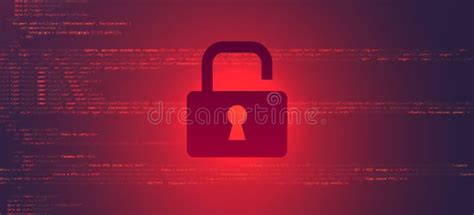 Red Bg With Binary Code Numbers Data Breach Stock Vector
