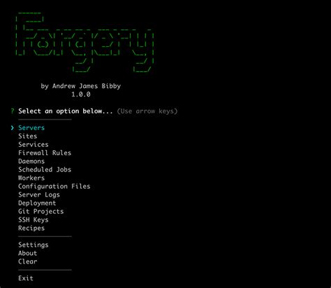 Github Andrewjamesbibbyforgery A Menu Driven Laravel Forge Command