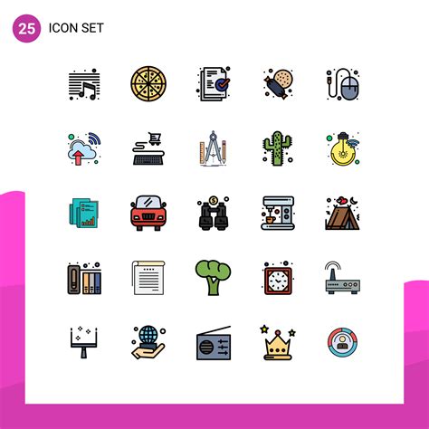 25 Thematic Vector Filled Line Flat Colors And Editable Symbols Of Cloud Internet Idea Ready