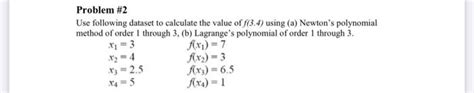 Solved Use Following Dataset To Calculate The Value Of Chegg