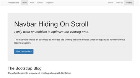 Bootstrap Navbar Hide On Scroll Down Show On Scroll Up For Mobiles Css