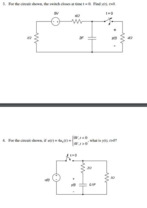 Solved For The Circuit Shown The Switch Closes At Time T