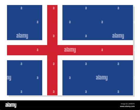 Flag Of Iceland Icelandic National Symbol In Official Colors Template