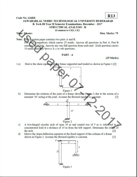 Jntuh Btech Structrual Analysis Ii December 2017 Question Paper University Question Papers